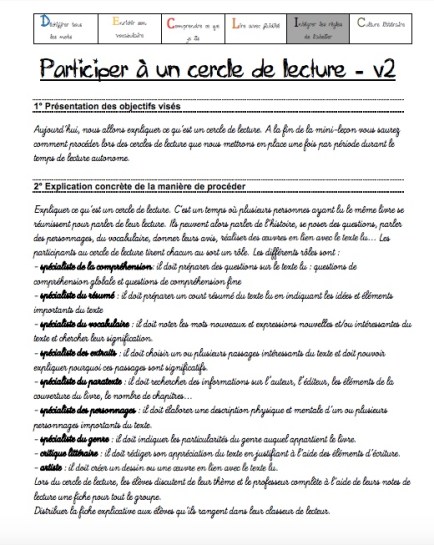 lecture – La classe de Mallory