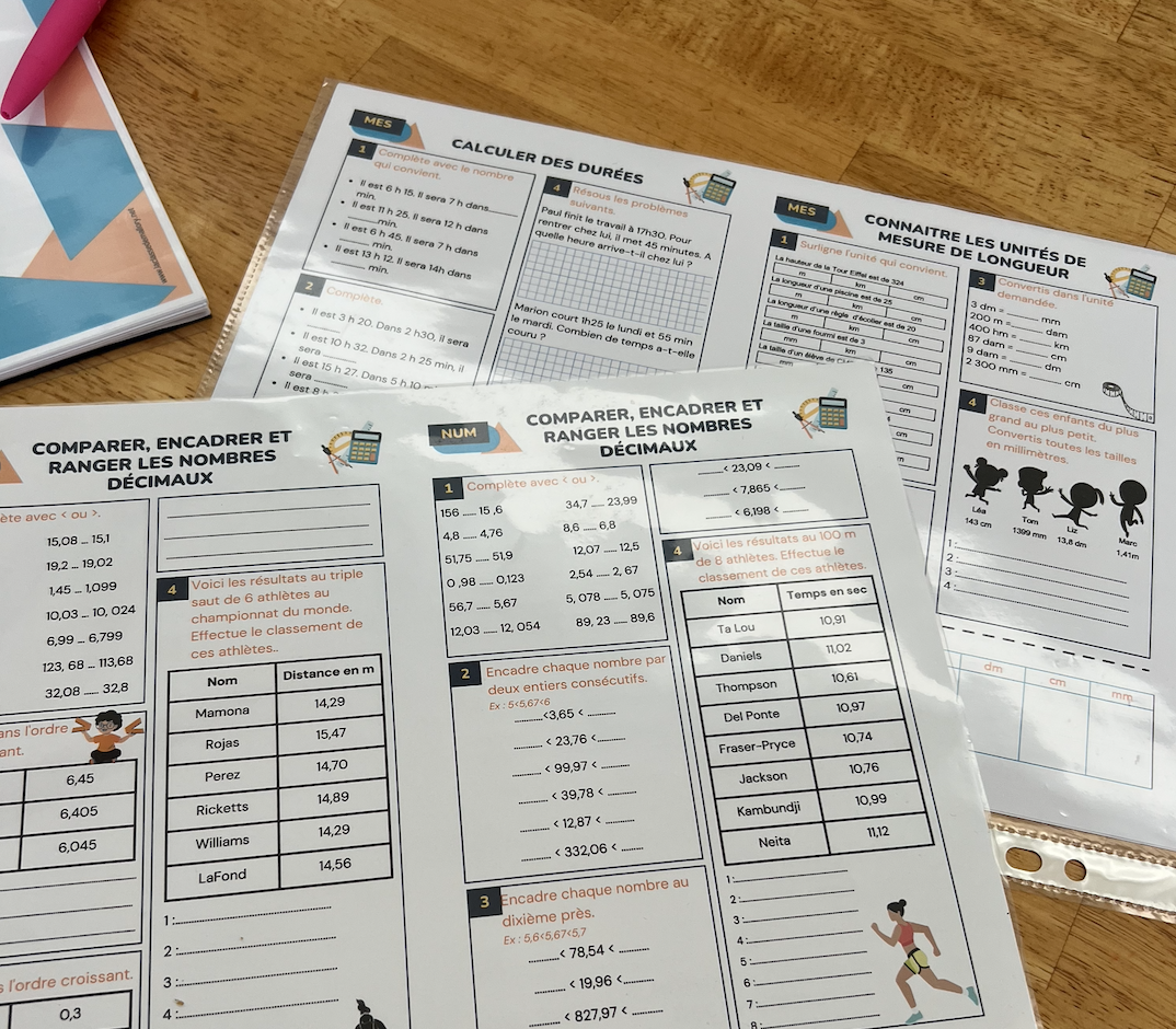 Leçons et exercices maths CM1 – Année 2023-2024 – La classe de Mallory
