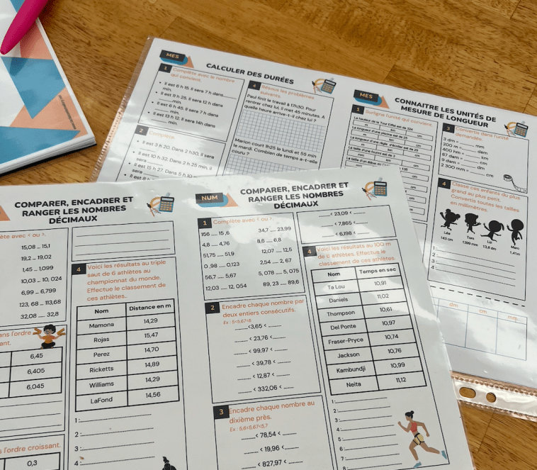 Leçons et exercices maths CM1 – Année 2023-2024 – La classe de Mallory