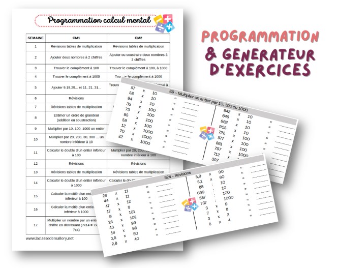 Un an de calcul mental pour le CM1 & le CM2 – La classe de Mallory