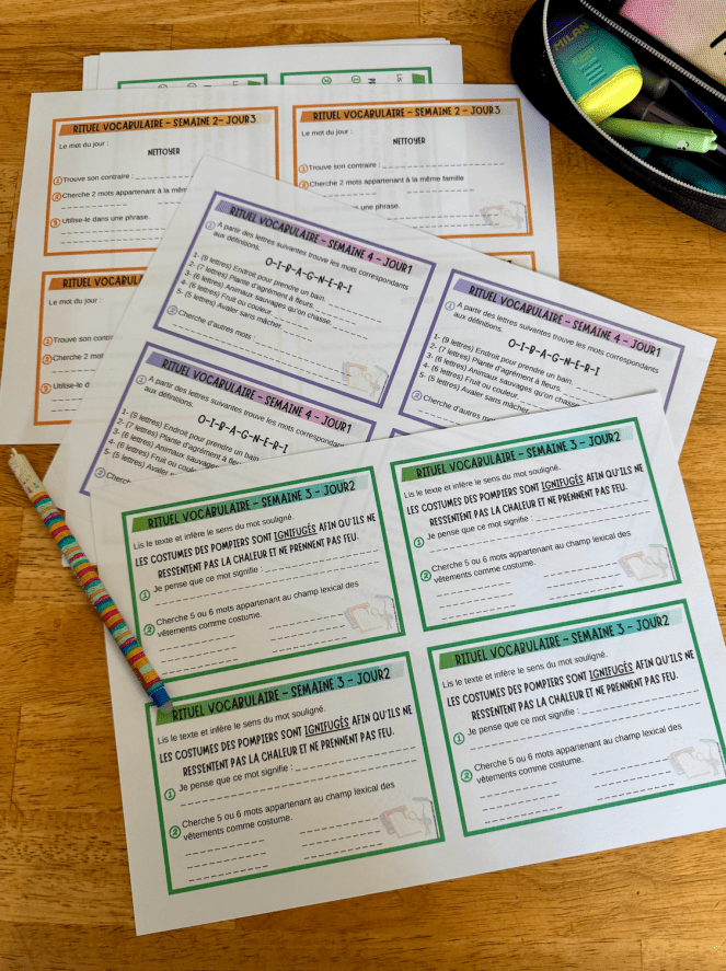 rituel français – La classe de Mallory